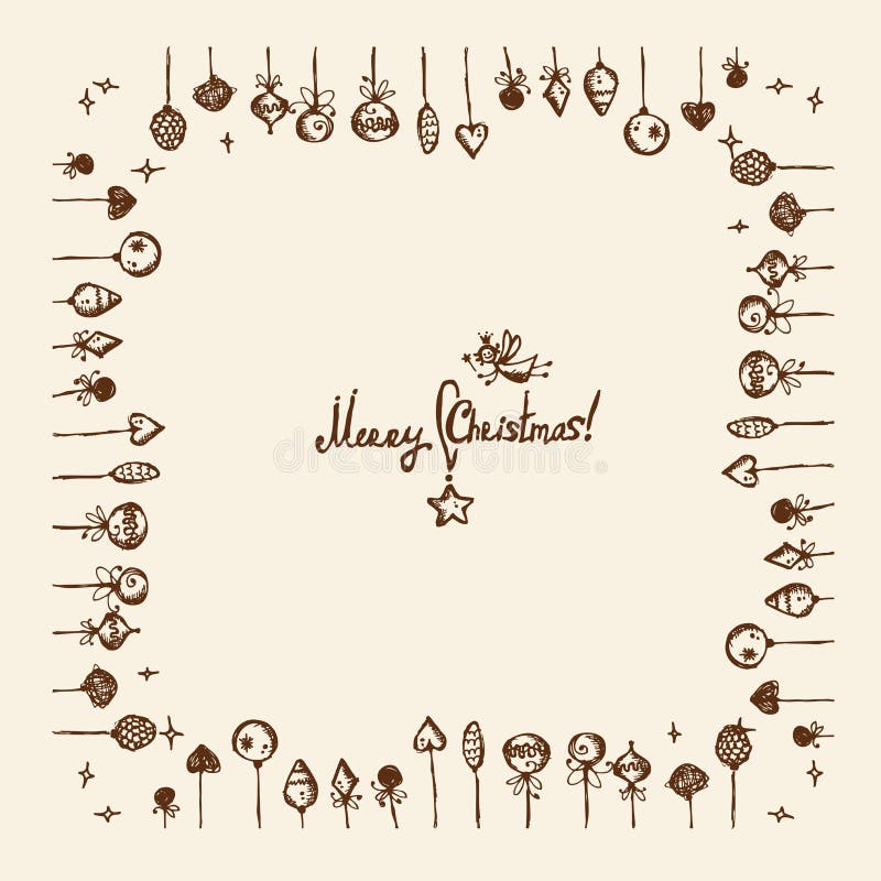 Frame Do Natal Para Seu Projeto Ilustração do Vetor - Ilustração de ...