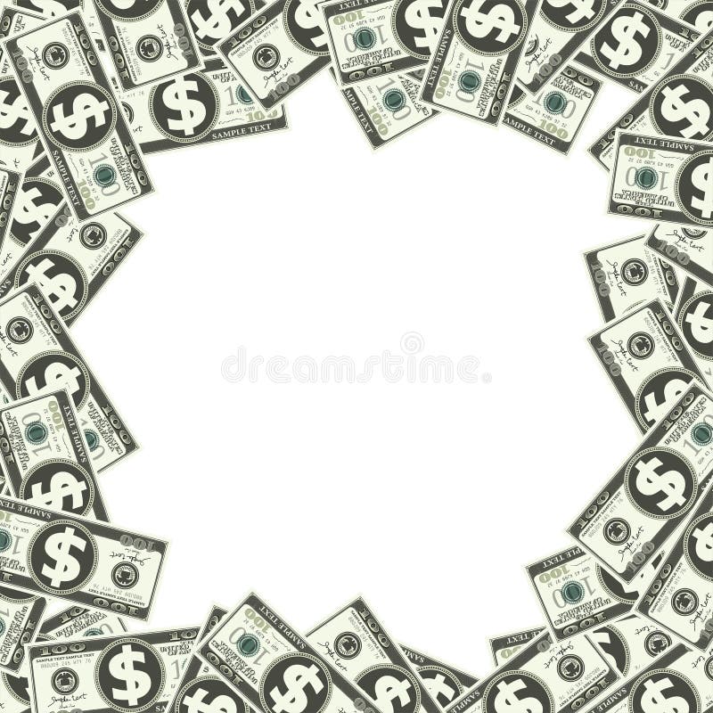Frame of Dollar with Blank Copyspace Background Stock Vector ...