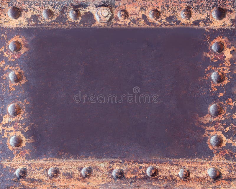 Frame Done with Iron Industrial Surface and Nails and Cracked Paint ...