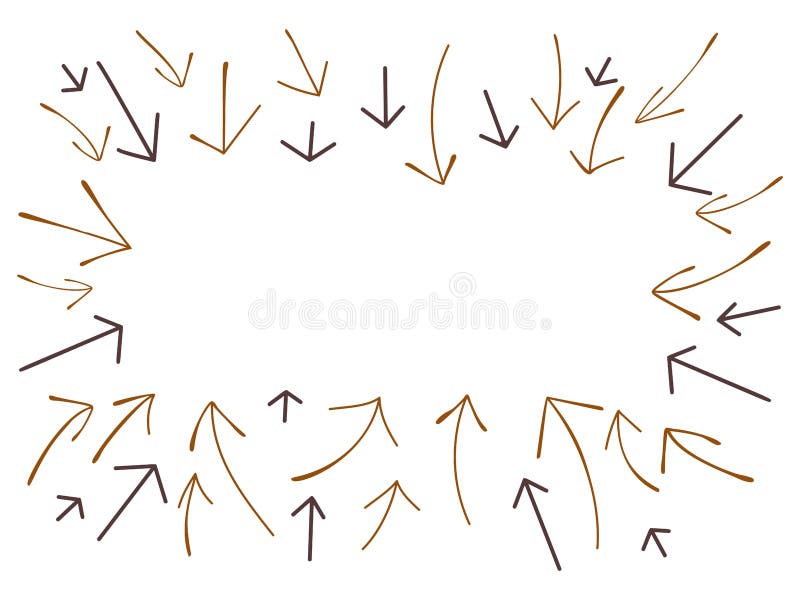 A Frame of Doodle Arrows with Space for Text in the Center. Background ...