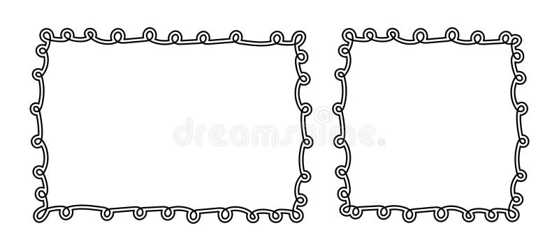 Frame Doodle Line Hand Drawn, Picture Frame, Outline Border Frame ...