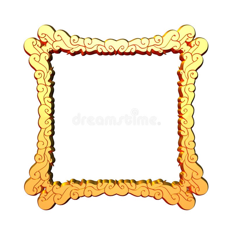 Frame dourado ilustração do vetor. Ilustração de colorido - 92538325
