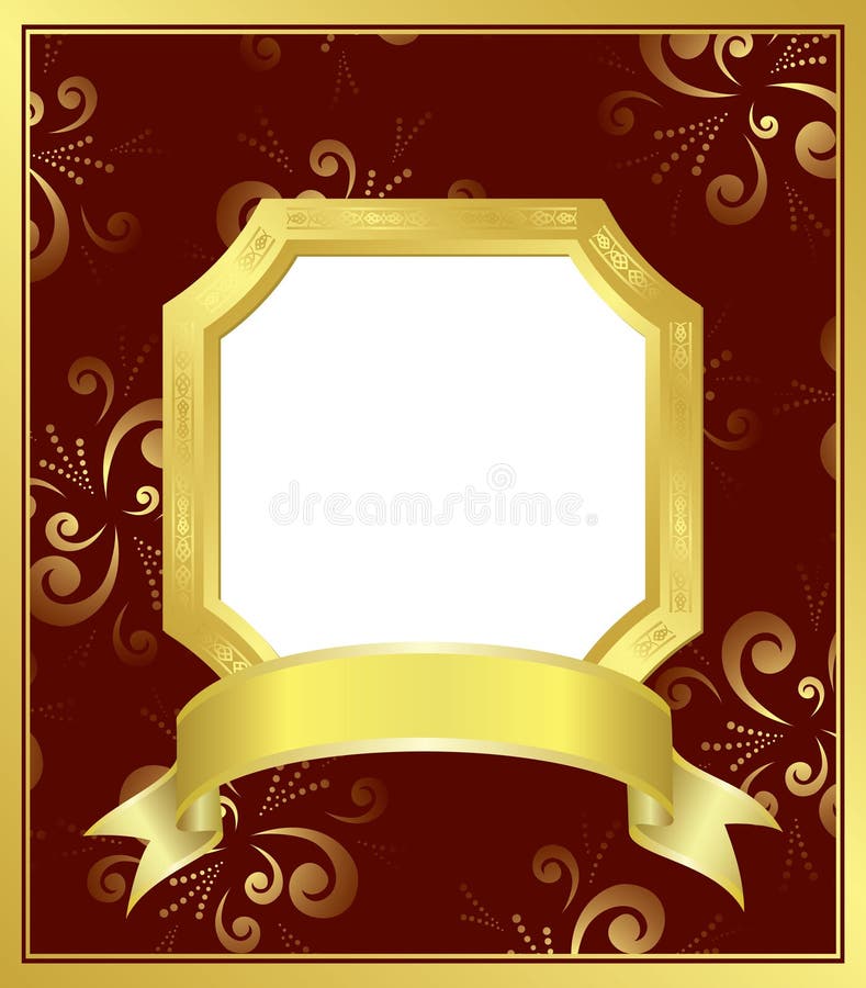 Frame Dourado Com Centro Branco Ilustração do Vetor - Ilustração de ...