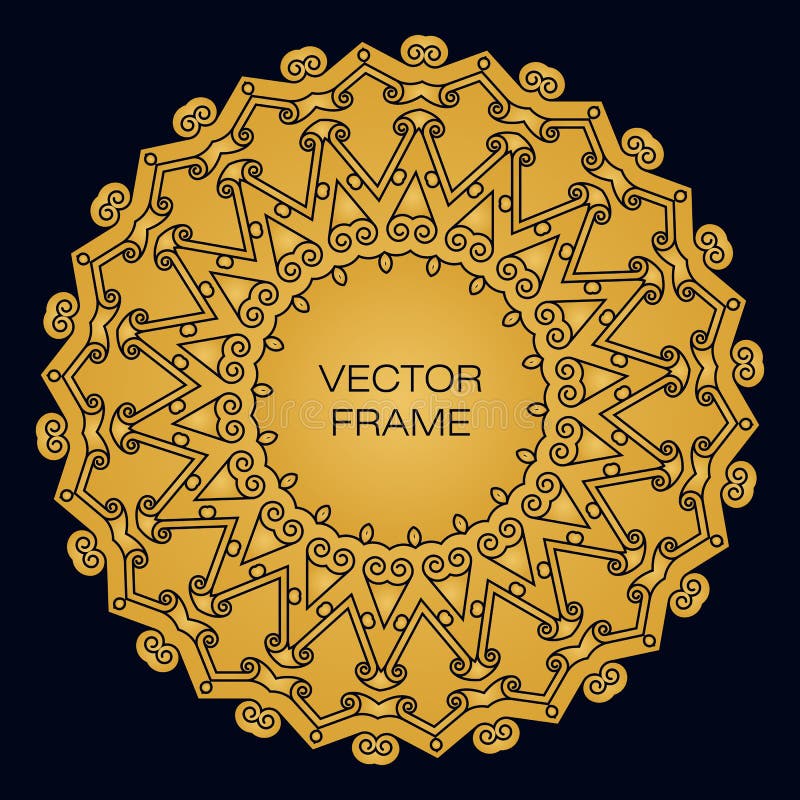 Frame dourado elegante ilustração do vetor. Ilustração de creativo ...