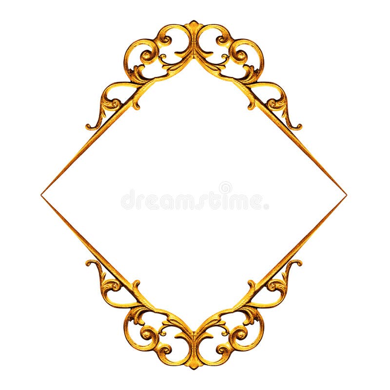 Frame Dourado Isolado No Branco Ilustração Stock - Ilustração de ...