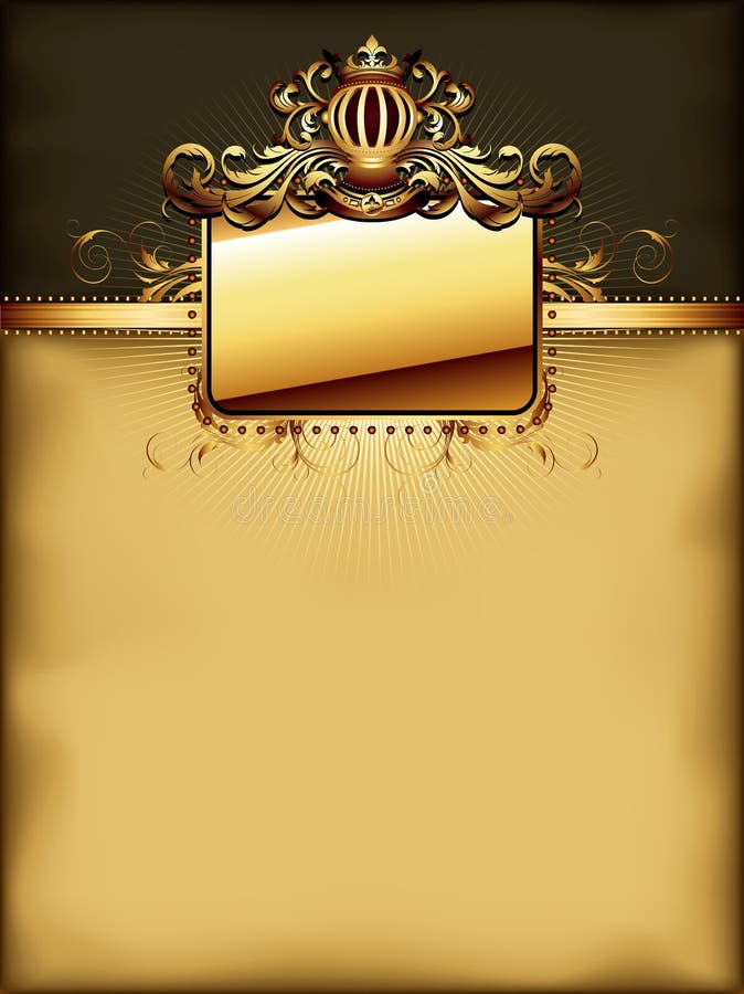 Frame dourado ornamentado ilustração do vetor. Ilustração de quadro ...