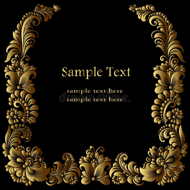 Frame dourado quadrado ilustração do vetor. Ilustração de beleza ...