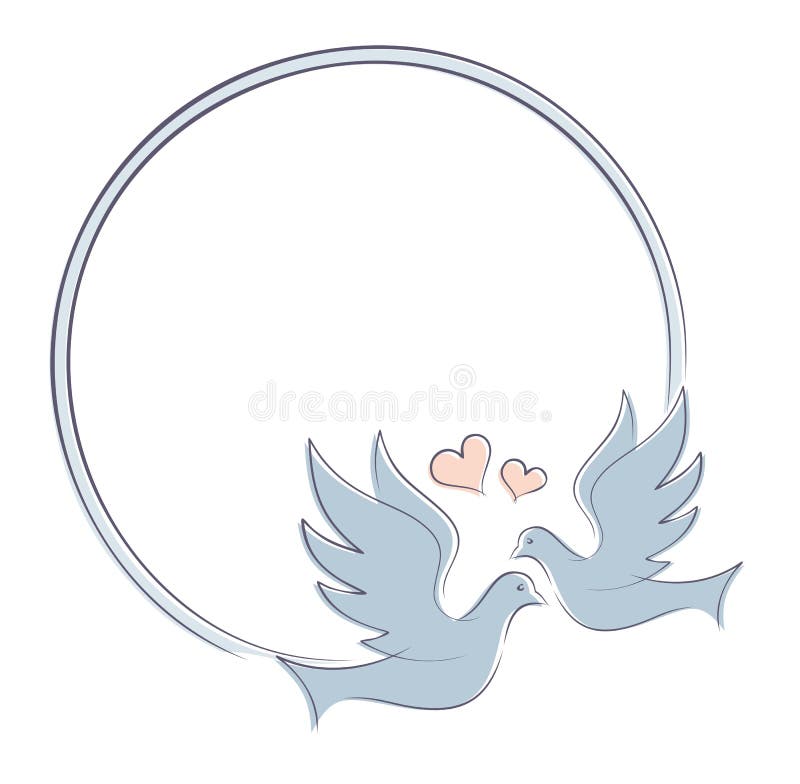 Frame with doves stock illustration. Illustration of backdrops - 14814698