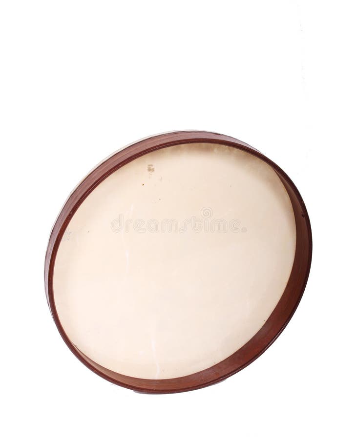 Frame Drum White Background Back View Stock Image - Image of white ...