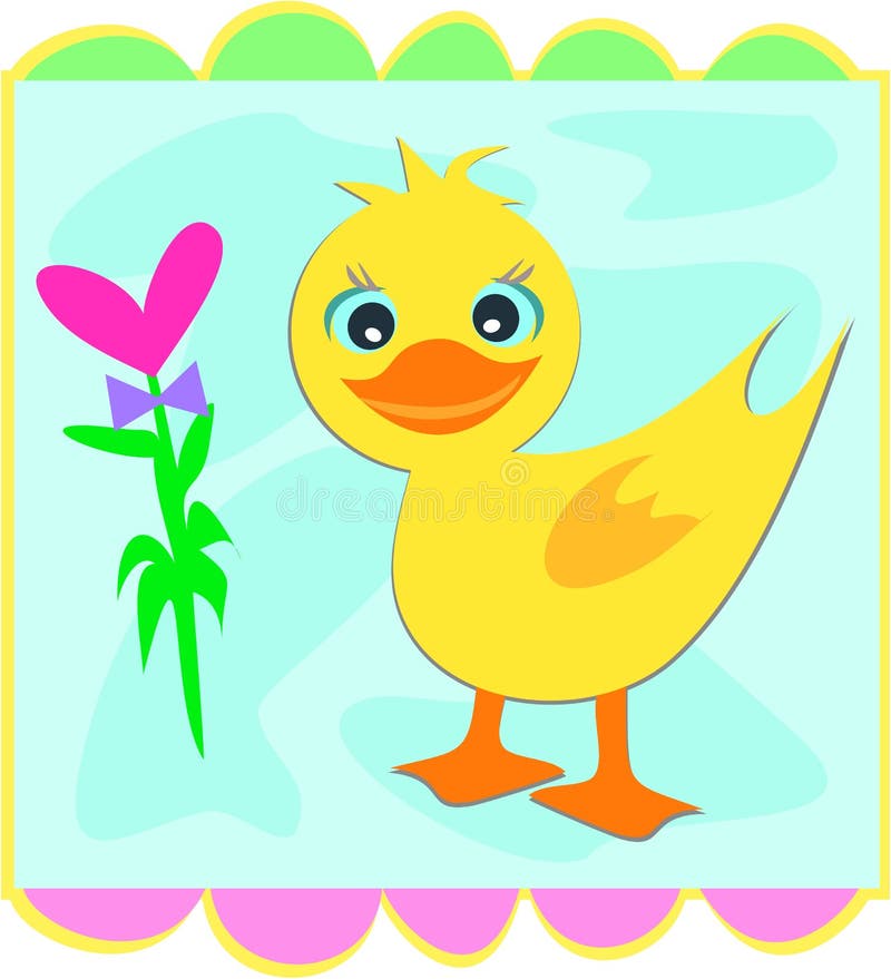 Frame Duck with Spinner Hat Stock Vector - Illustration of spinner ...