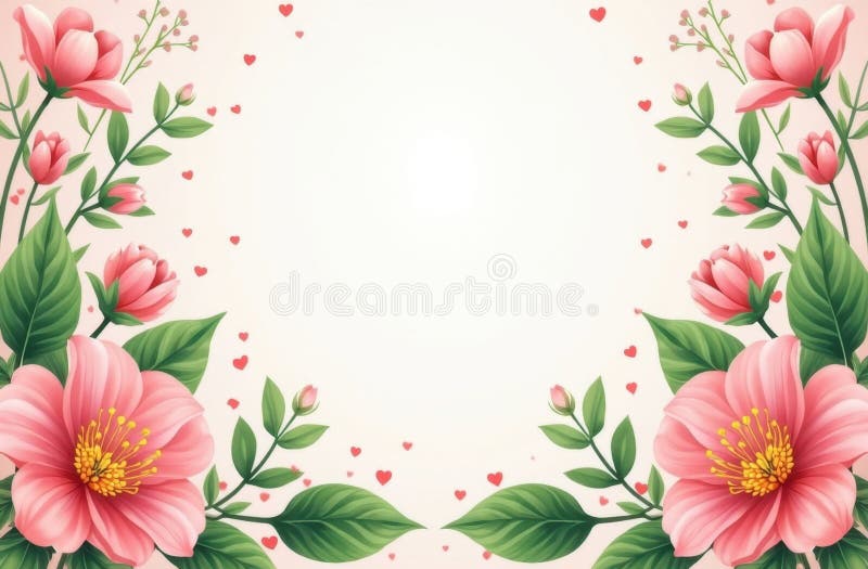 A Frame with Empty Text Surrounded by Spring Flowers at 13-12-2024 ...