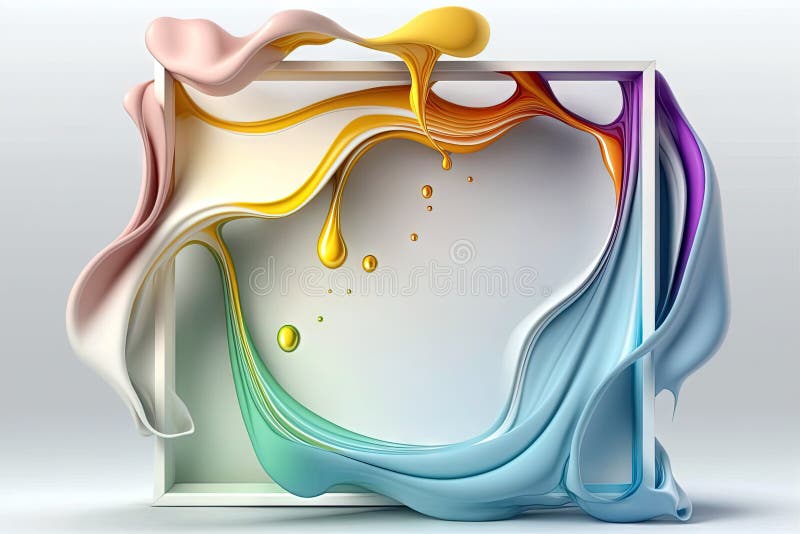 A Frame with Empy Space on Center Pastel Colors of Spring Illustration ...