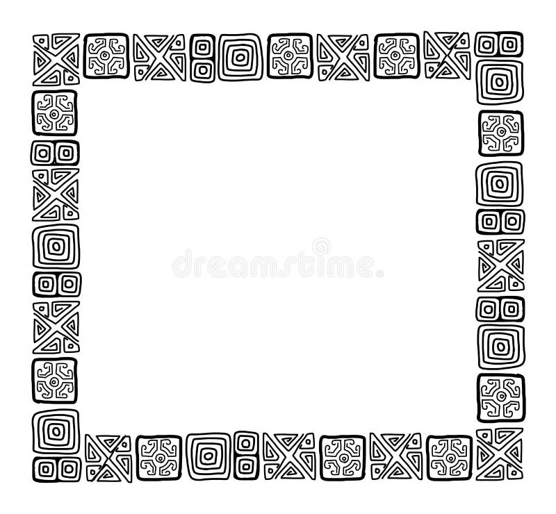Frame with Ethnic Handmade Ornament for Your Stock Vector ...
