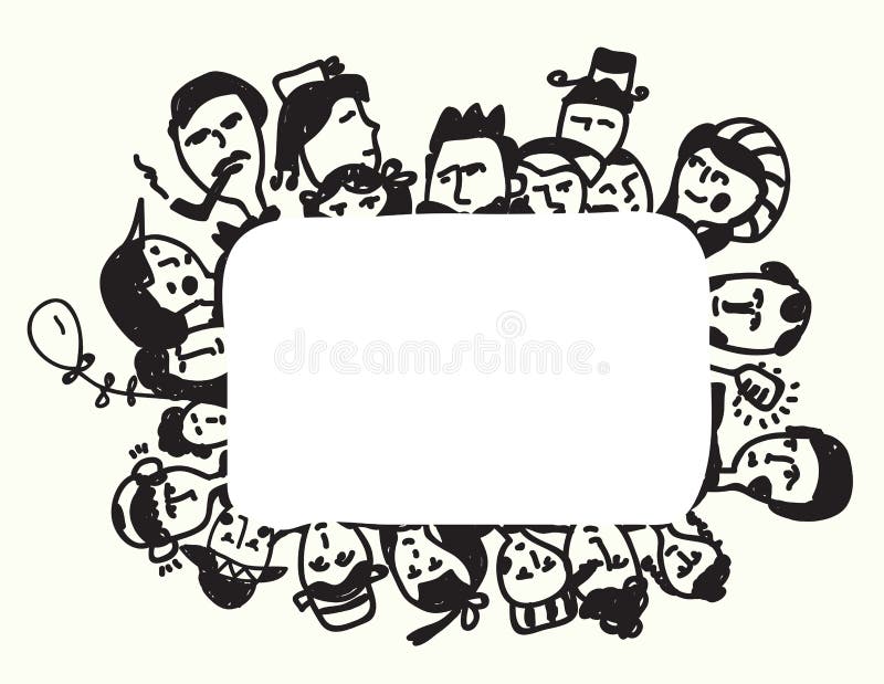 Frame with Faces Funny Design Stock Vector - Illustration of card ...