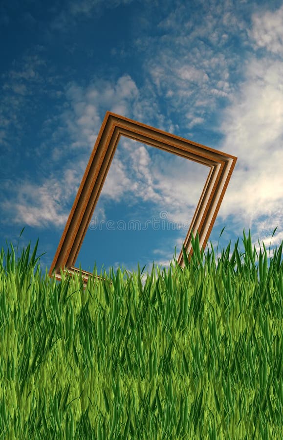 View at Field through Hand Frame Stock Image - Image of nature, look ...