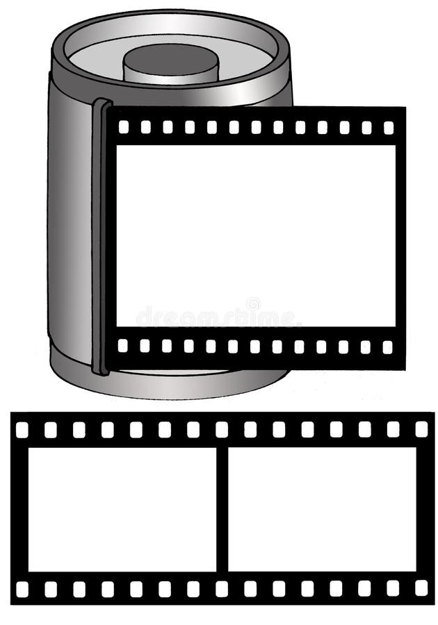 Frame with Film-Box and Film Stock Illustration - Illustration of ...