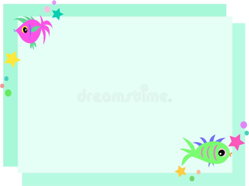 Frame of Fish, Hibiscus, and Sea Turtles Stock Vector - Illustration of ...
