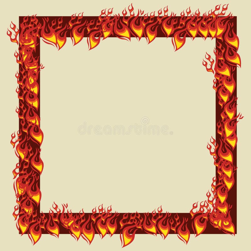 Frame with Flames. Vector Illustration Decorative Design Stock Vector ...
