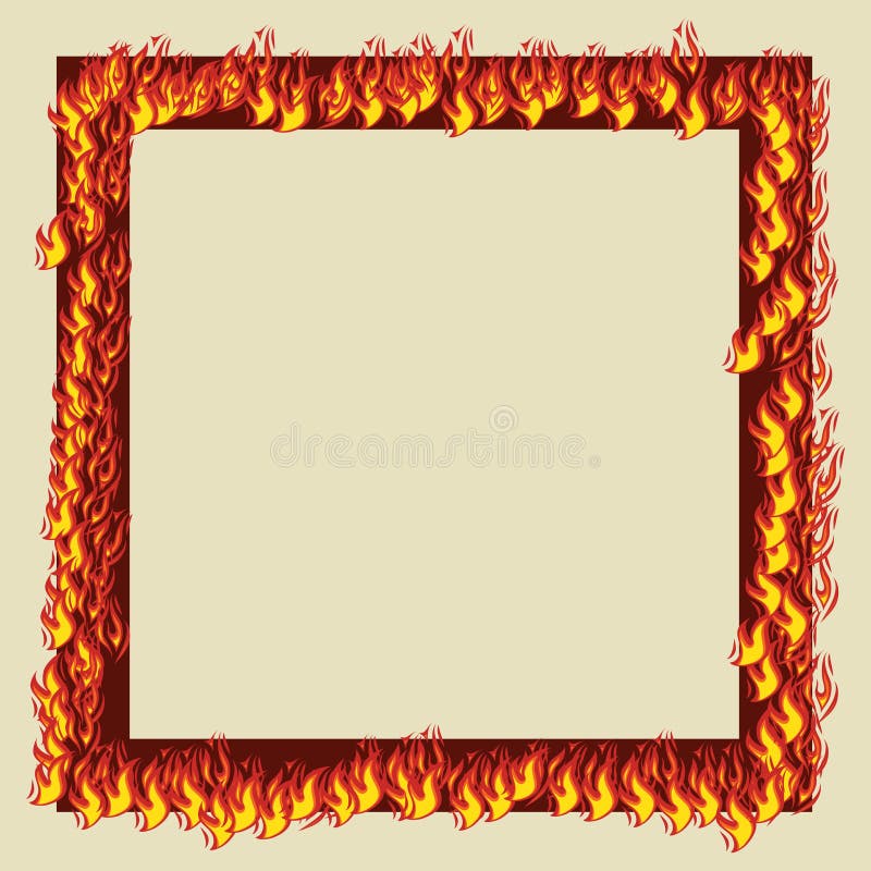 Frame with Flames. Vector Illustration Decorative Design Stock Vector ...