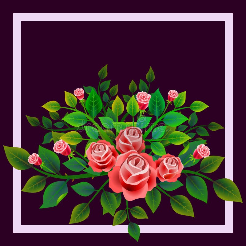 Bouquet of Fresh Red Roses. Vector Ilustration. Stock Vector ...