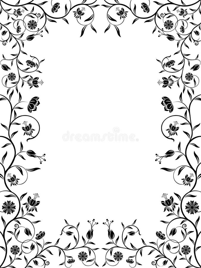 Frame floral do vetor ilustração do vetor. Ilustração de folhagem ...