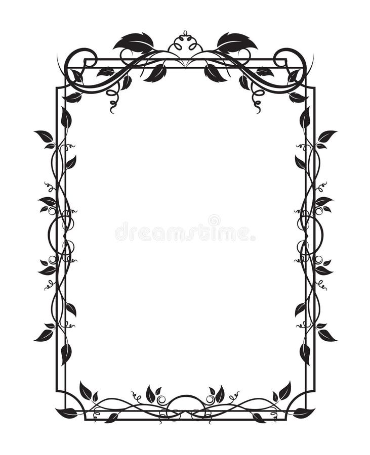 Frame with Floral elements stock illustration. Illustration of ornament ...