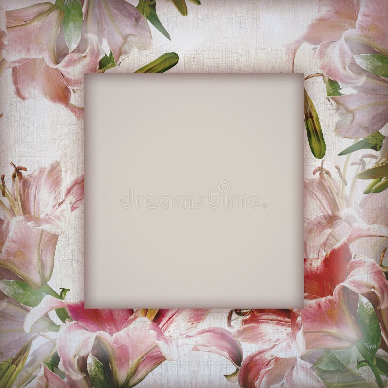 Frame floral, lily stock illustration. Illustration of cover - 44900523