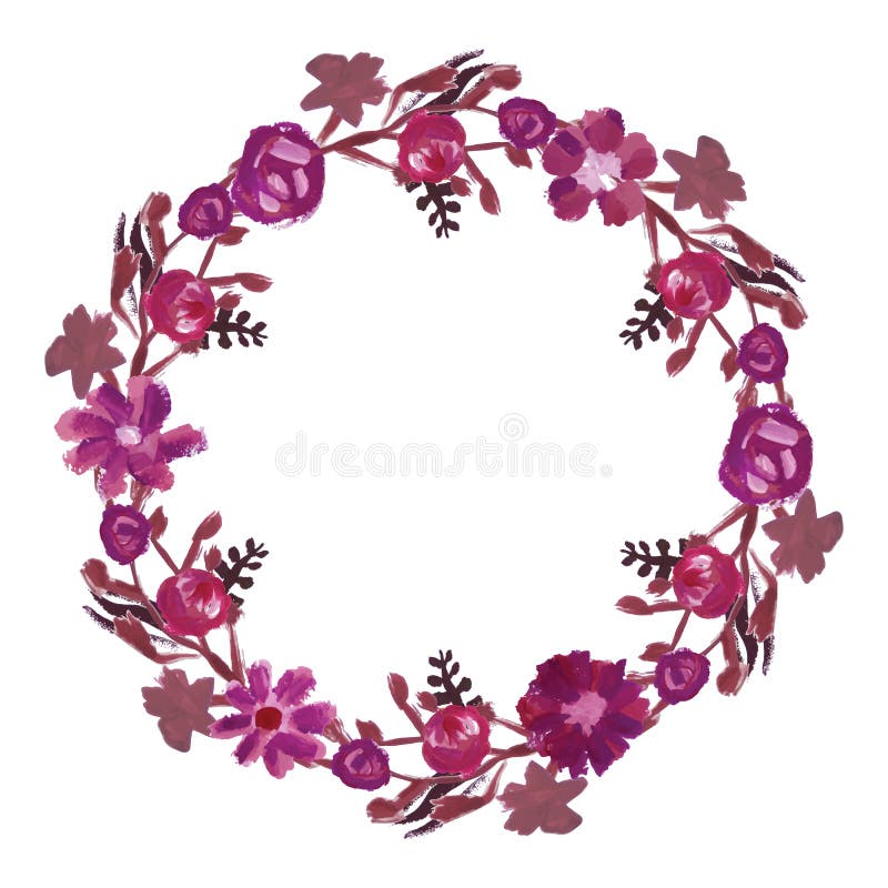 Frame floral redondo ilustração do vetor. Ilustração de bonito - 61310344