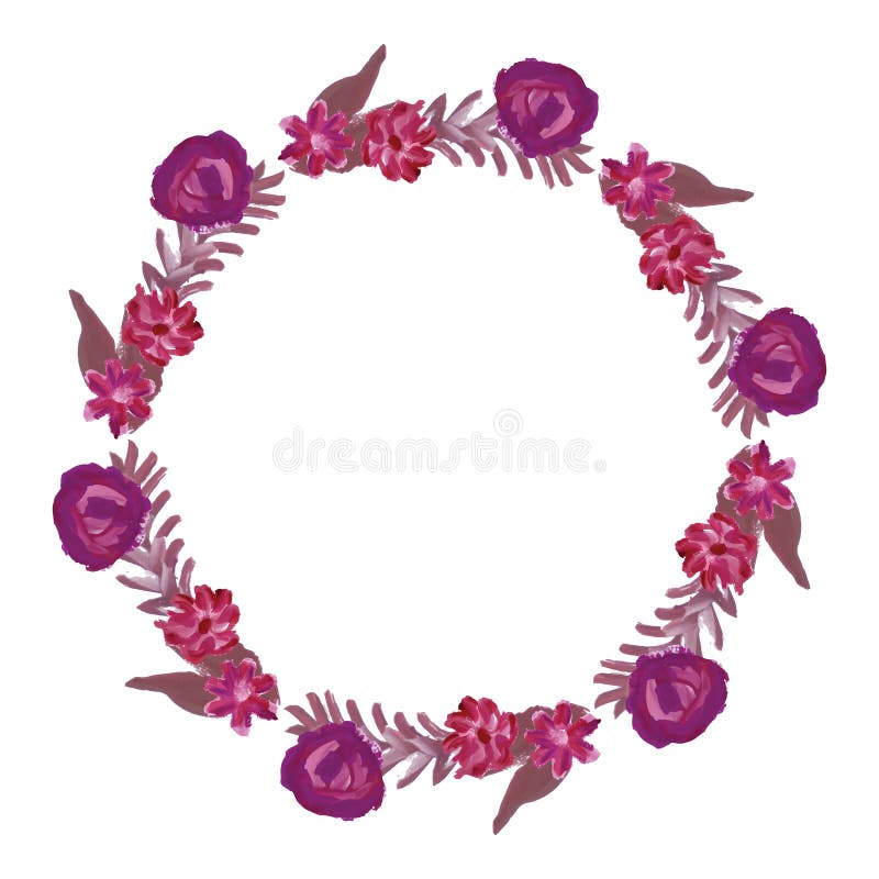 Frame floral redondo ilustração do vetor. Ilustração de simplesmente ...