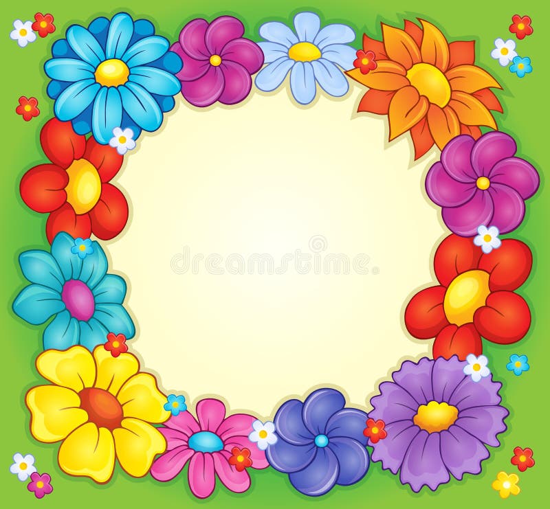 Frame with flower theme 2 stock vector. Illustration of season - 50990083