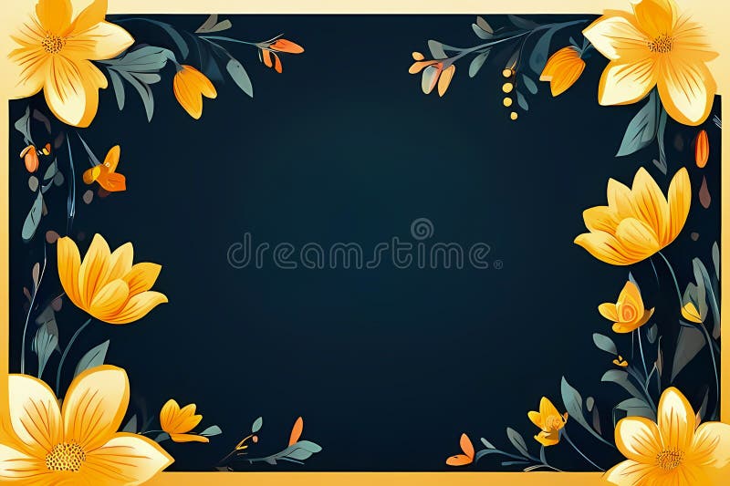 Frame with Flowers, Intricate Floral Border Pattern Abstract Background ...