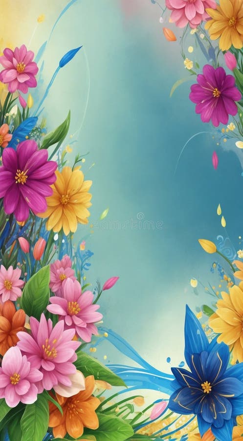 Frame of Flowers, Flowers Frame, Frame of Flowers and Leaves, Graphic ...