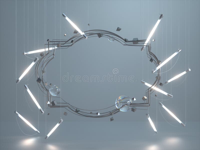 Frame with Fluorescent Lamps. Stock Illustration - Illustration of ...