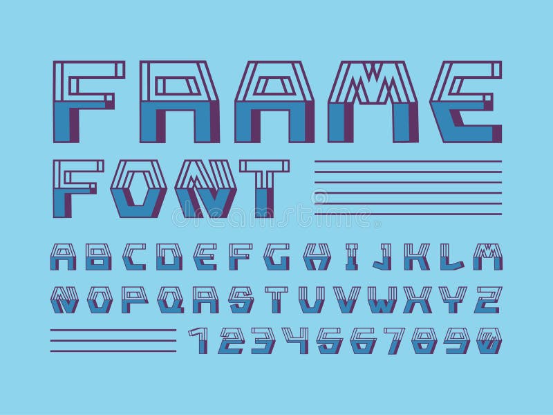 Frame Font. Vector Alphabet Stock Vector - Illustration of character ...
