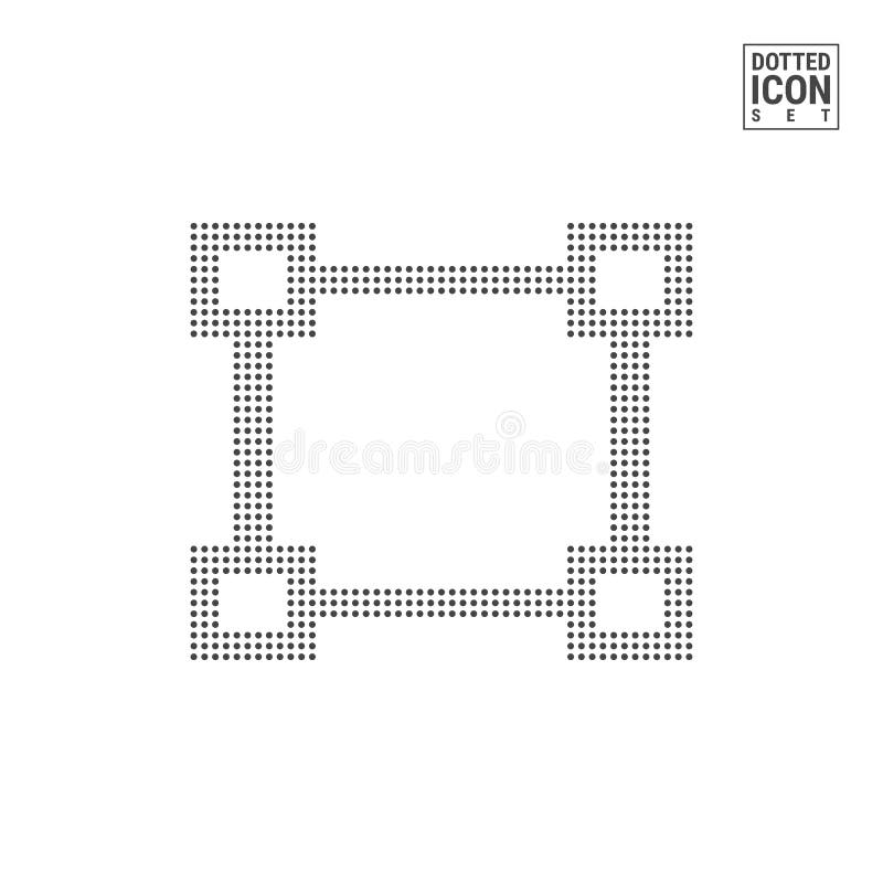 Frame of Four Rectangles Dotted Icon Isolated on White Background ...