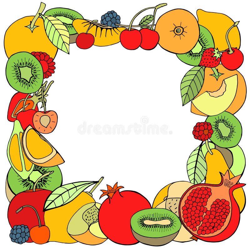 Fruit frame stock illustration. Illustration of orange - 23557079