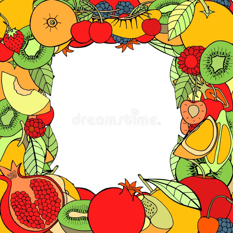Fruit frame stock illustration. Illustration of orange - 23557079