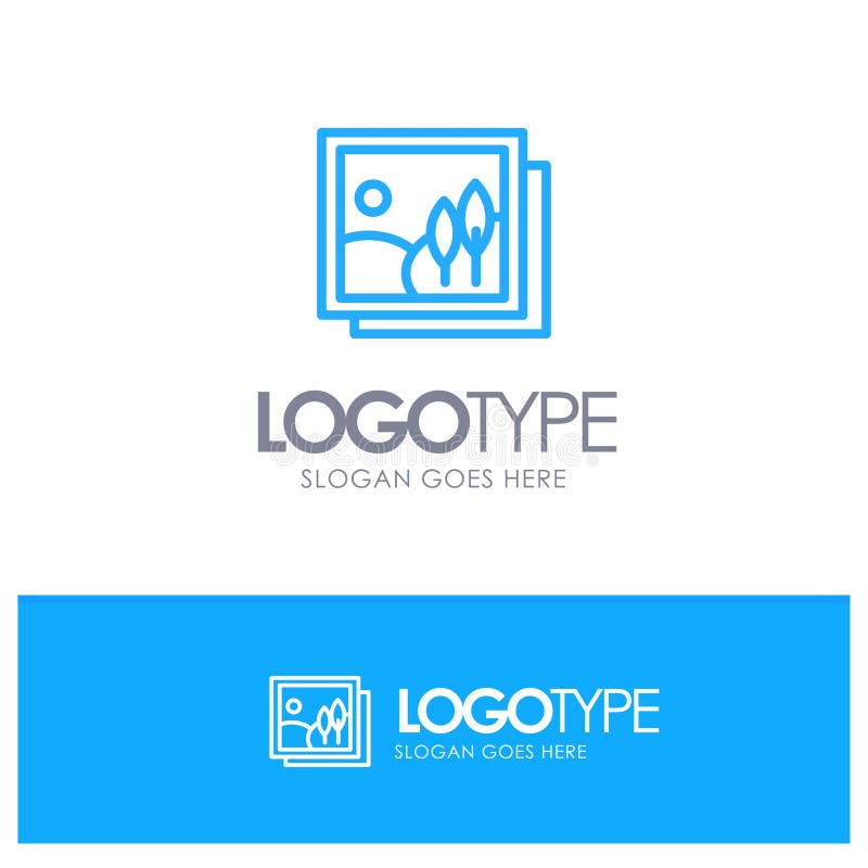 Frame, Gallery, Image, Picture Blue Logo Line Style Stock Vector ...