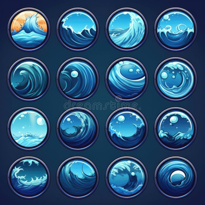 Animation Games Blue Water Wave Ai Generated Stock Illustration ...