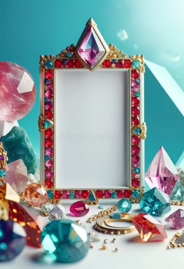 Frame with Gems and Blank Space for Your Text Stock Illustration ...