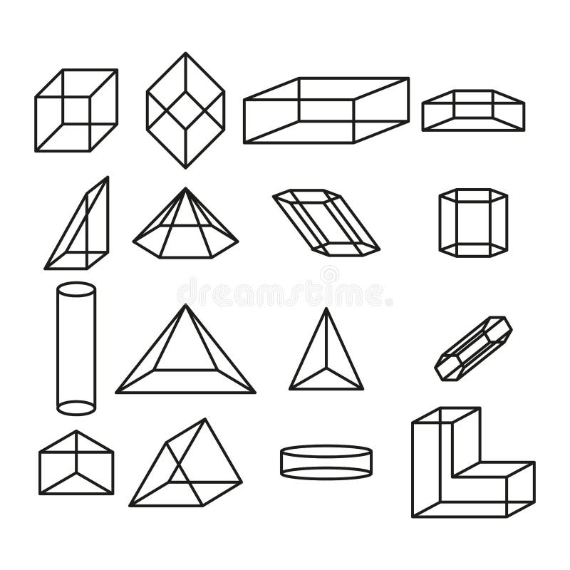 Frame Geometric Shapes. Simple Linear Vector Illustration on White ...