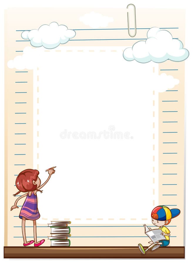 Children Reading Books Writing Board Stock Illustrations – 37 Children ...