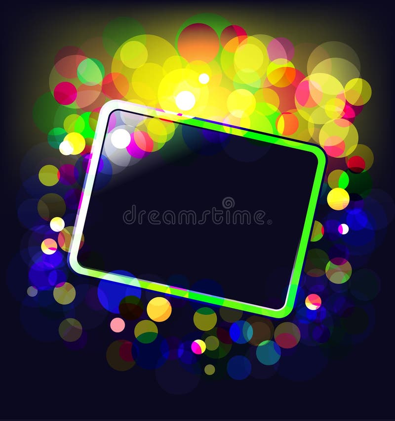 Glowing frame stock vector. Illustration of neon, shining - 12609277