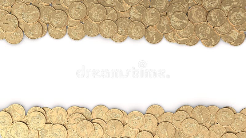 Frame with gold coins stock illustration. Illustration of business ...