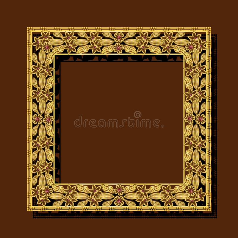 Frame Gold Color with Shadow Stock Vector - Illustration of rectangle ...