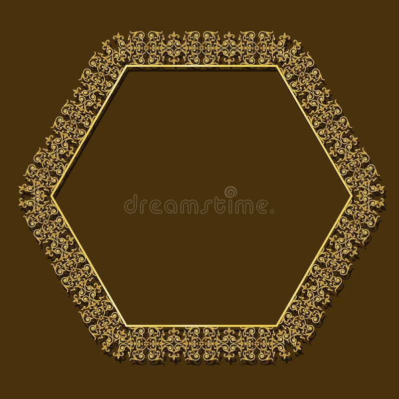 Frame Gold Color with Shadow Stock Vector - Illustration of carving ...