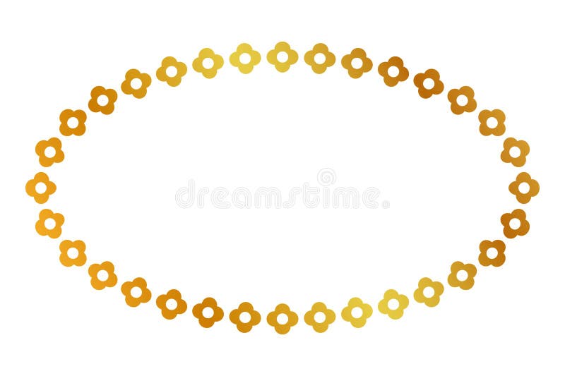 Frame Gold Golden Flower Rectangle, Simple Vector Isolated on White ...