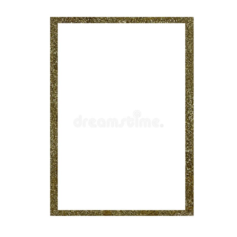 Frame Gold Rectangular Glitter Vertical Foil Decor Stock Illustration ...