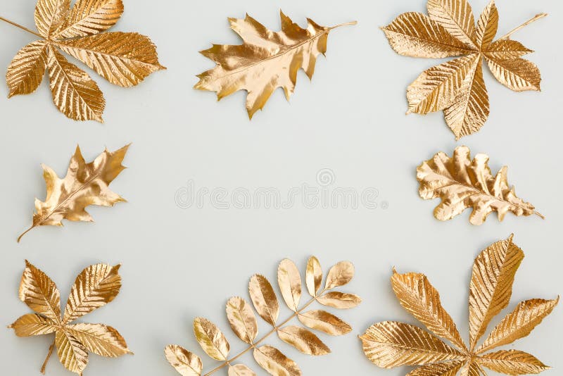 Gold Leaf Design Elements Around the Edge of the Frame. Stock Photo ...