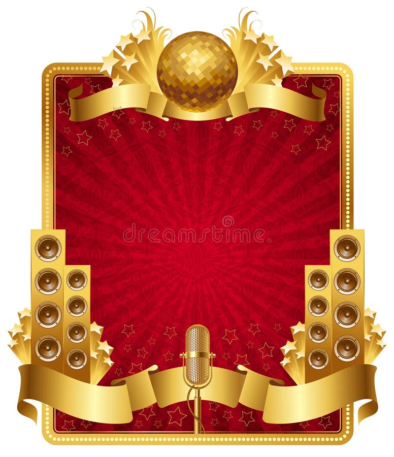 Musical golden banners stock vector. Illustration of golden - 10120793